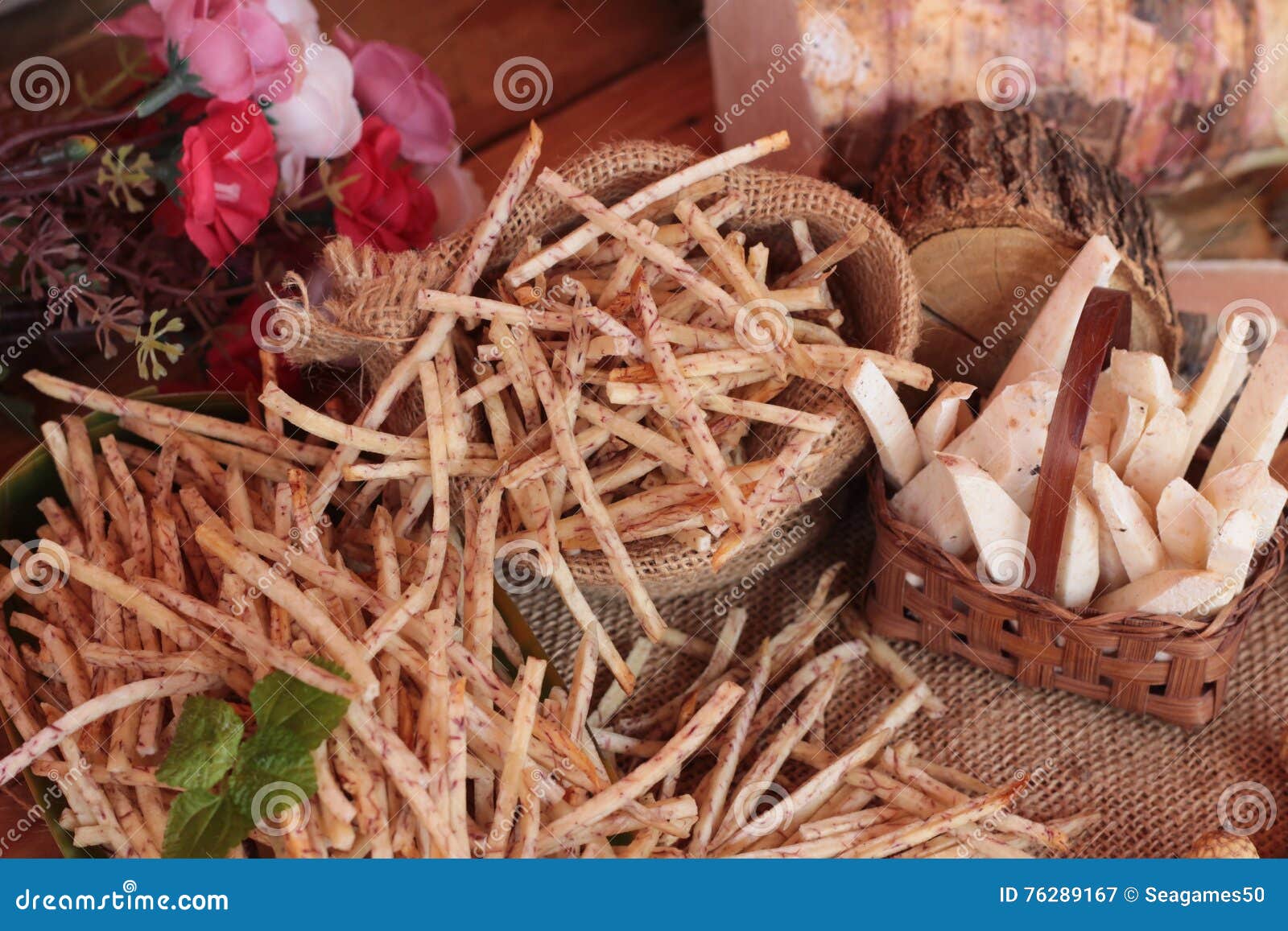 Fresh Taro and Taro Stick with Salt. Stock Image - Image of organic ...