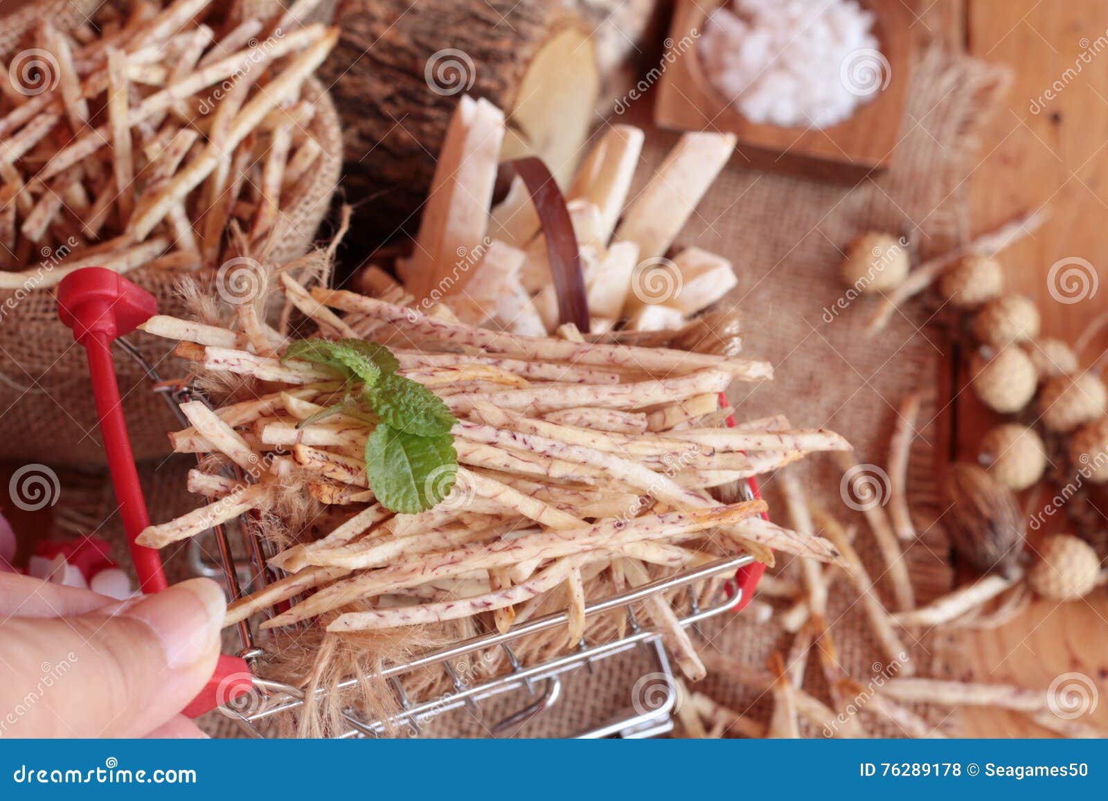 Fresh Taro and Taro Stick with Salt. Stock Photo - Image of tasty ...
