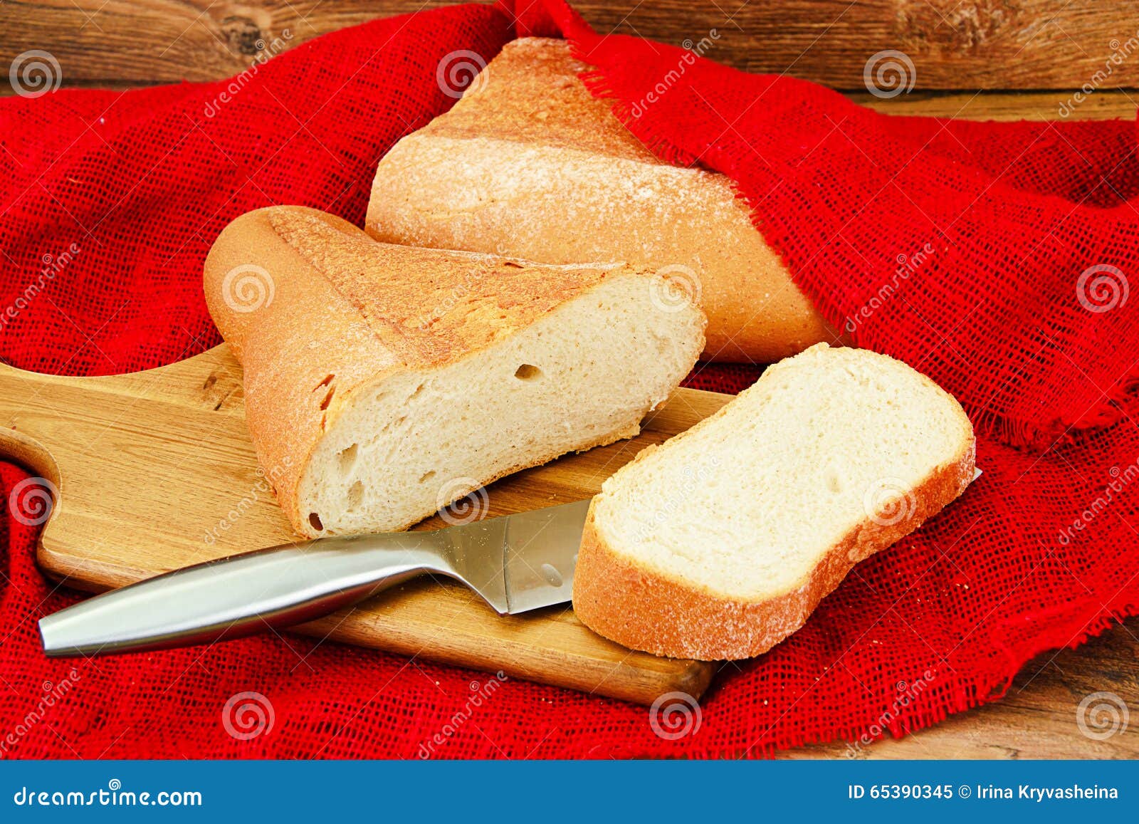 Fresh Tasty Bread on Woody Background Stock Image - Image of healthy ...