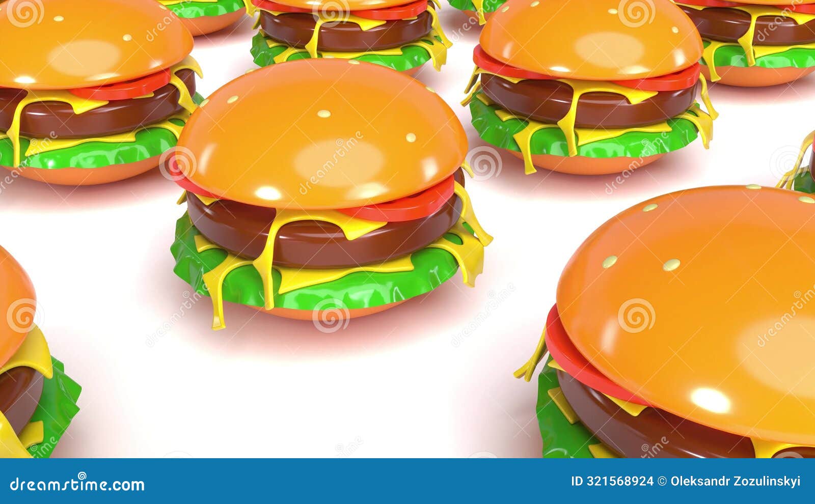 Fresh Tasty Burger 3d Style Food Intro 3d Stock Illustration ...
