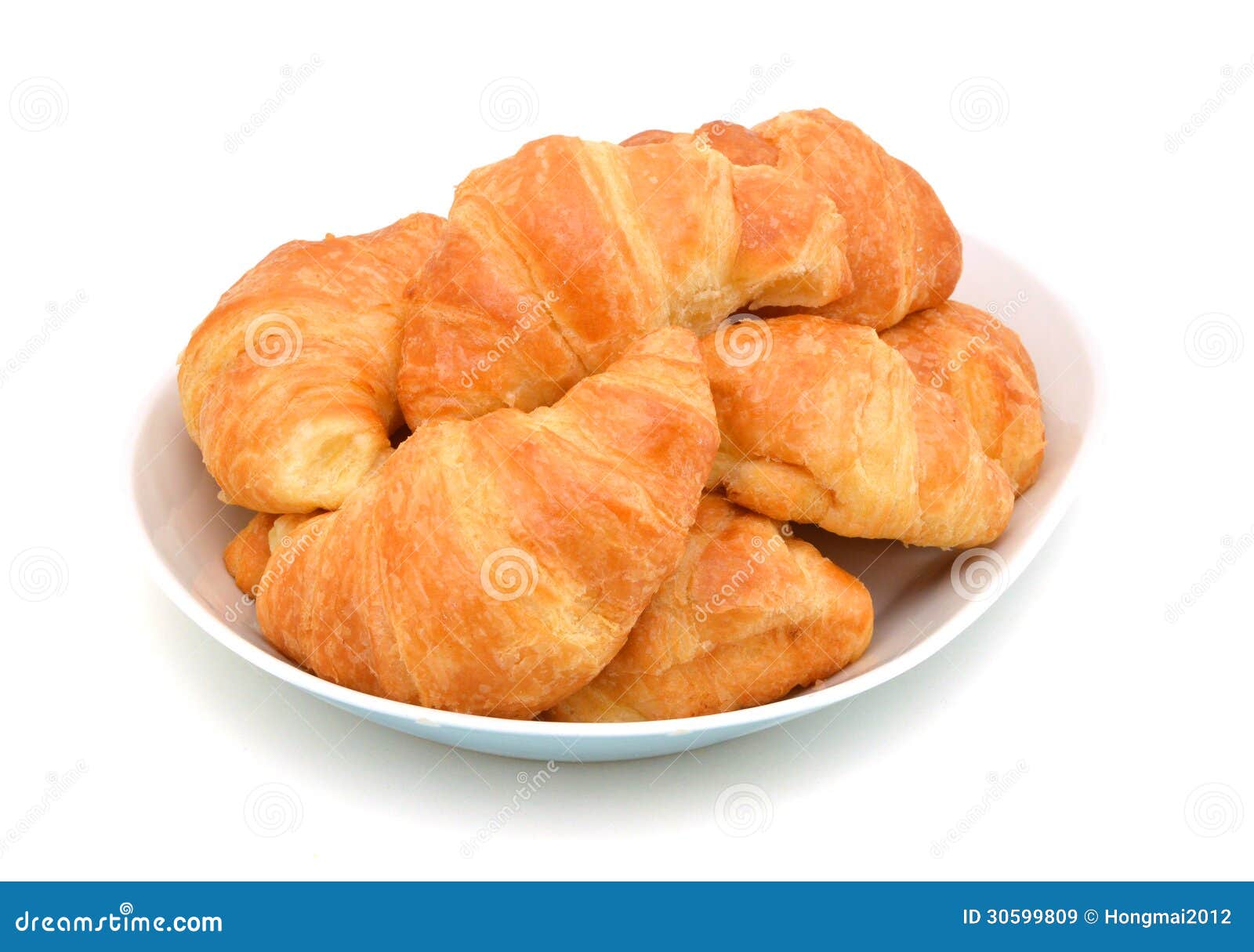 Fresh and Tasty Croissant in Plate Stock Image - Image of dish, french ...