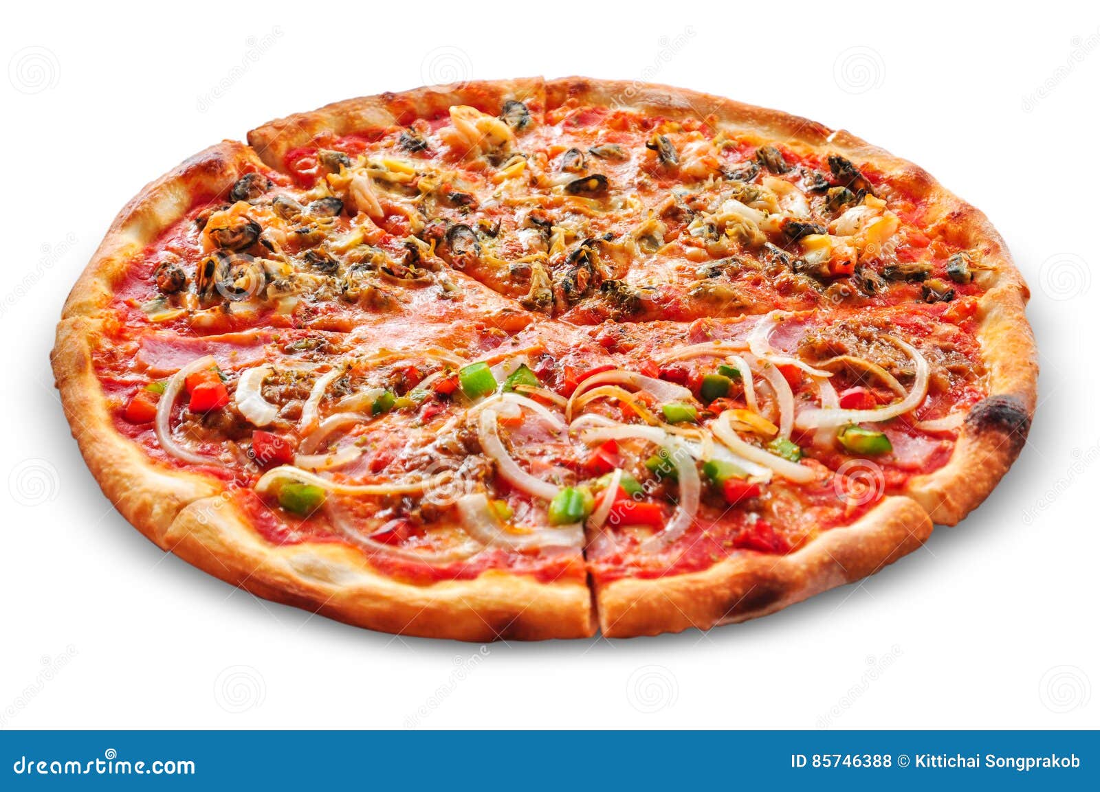 Fresh Tasty Pepperoni Pizza Without One Slice Isolated On White ...