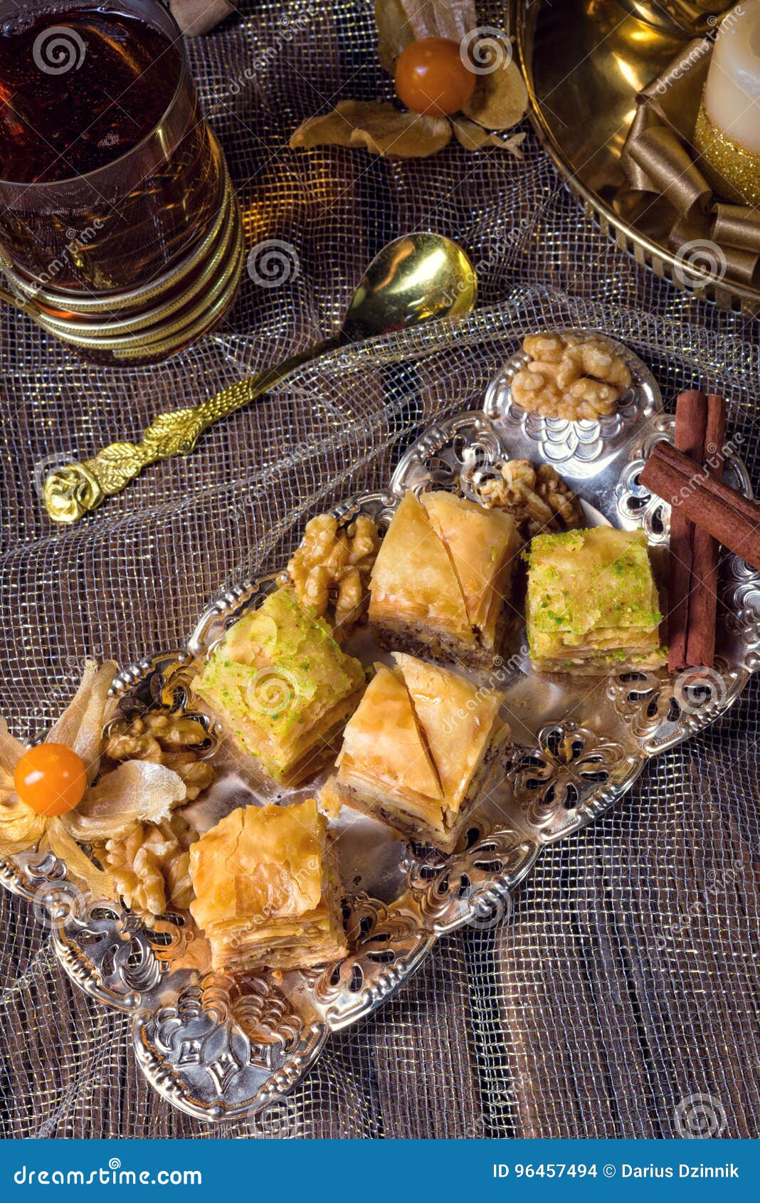 Fresh and Tasty Real Turkish Baklava Stock Photo - Image of fresh ...