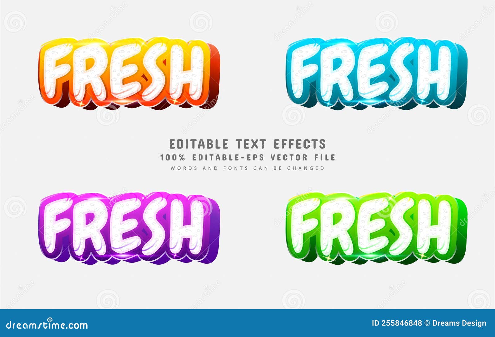Fresh text effect design stock vector. Illustration of typography ...