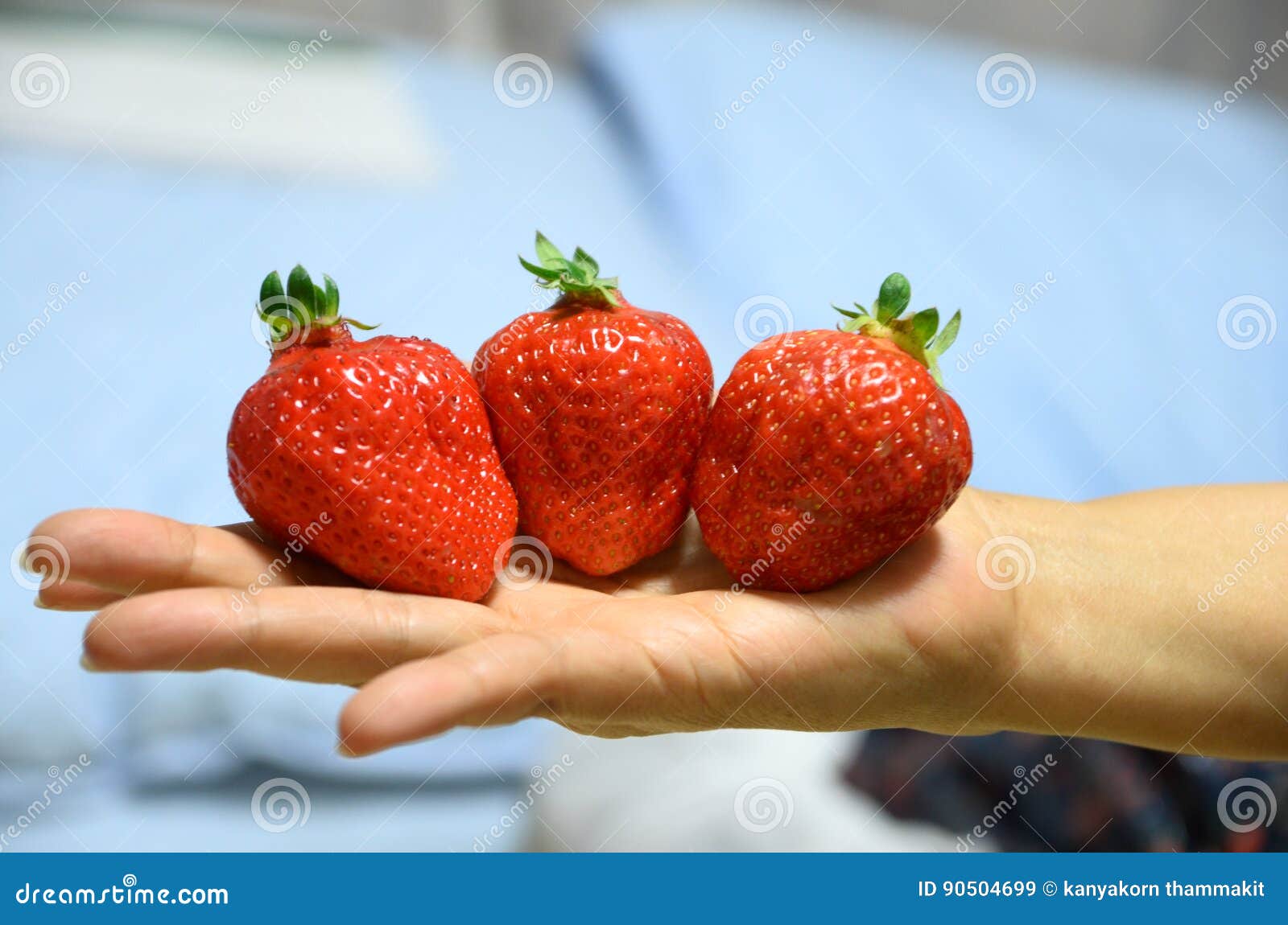 Fresh Three Red Strawberries Looks so Appetizing Stock Image - Image of ...