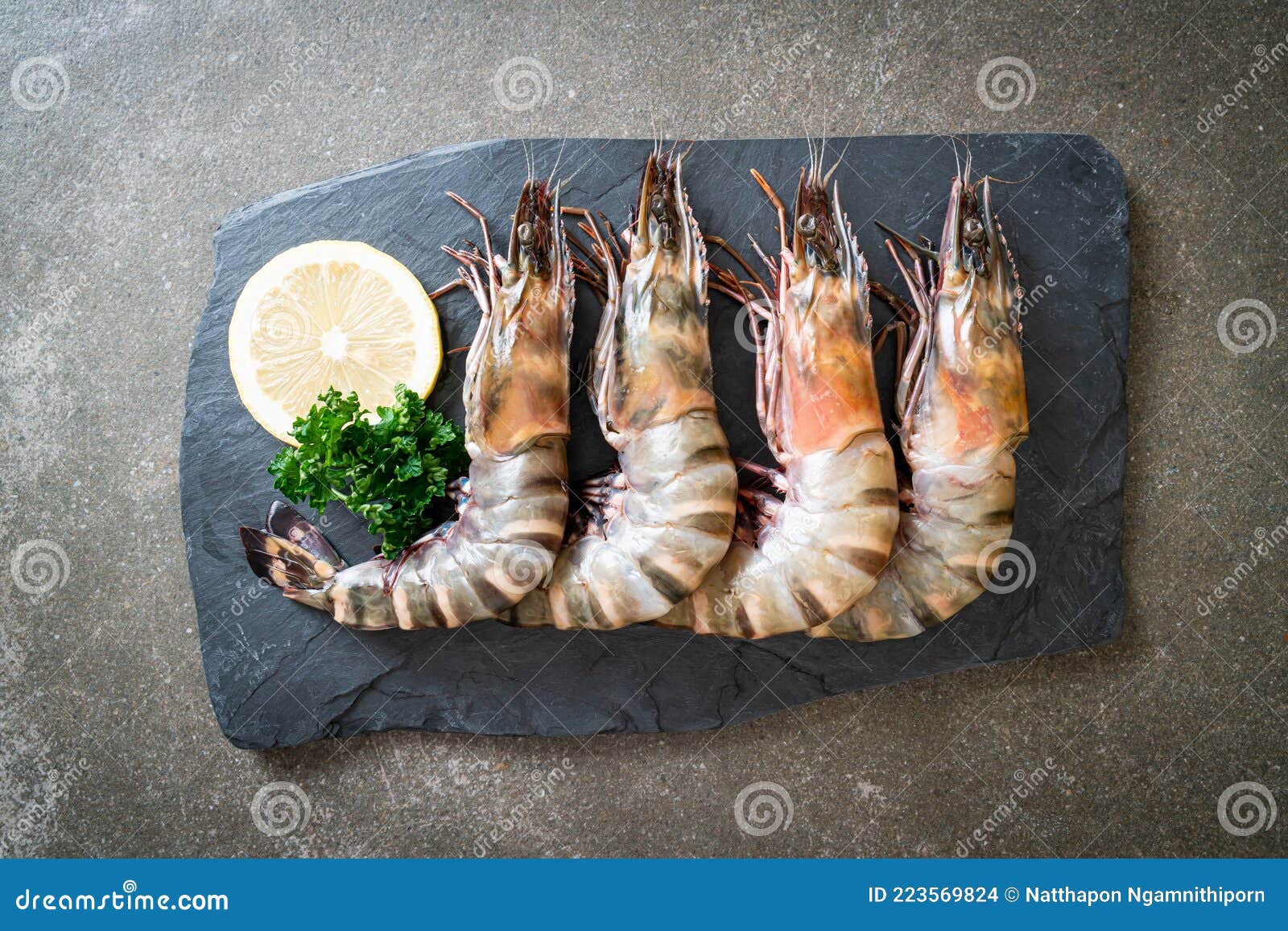 Fresh Tiger Prawn or Shrimp Stock Photo - Image of mediterranean, shell ...