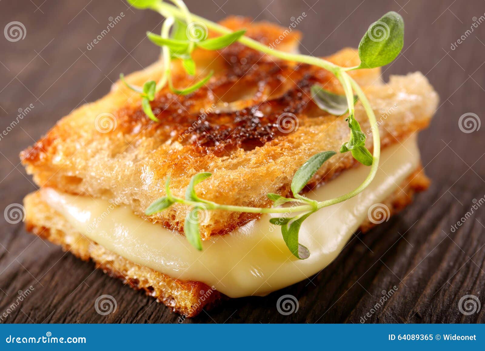 Fresh Toast with Cheese and Herbs Stock Image - Image of appetizer ...