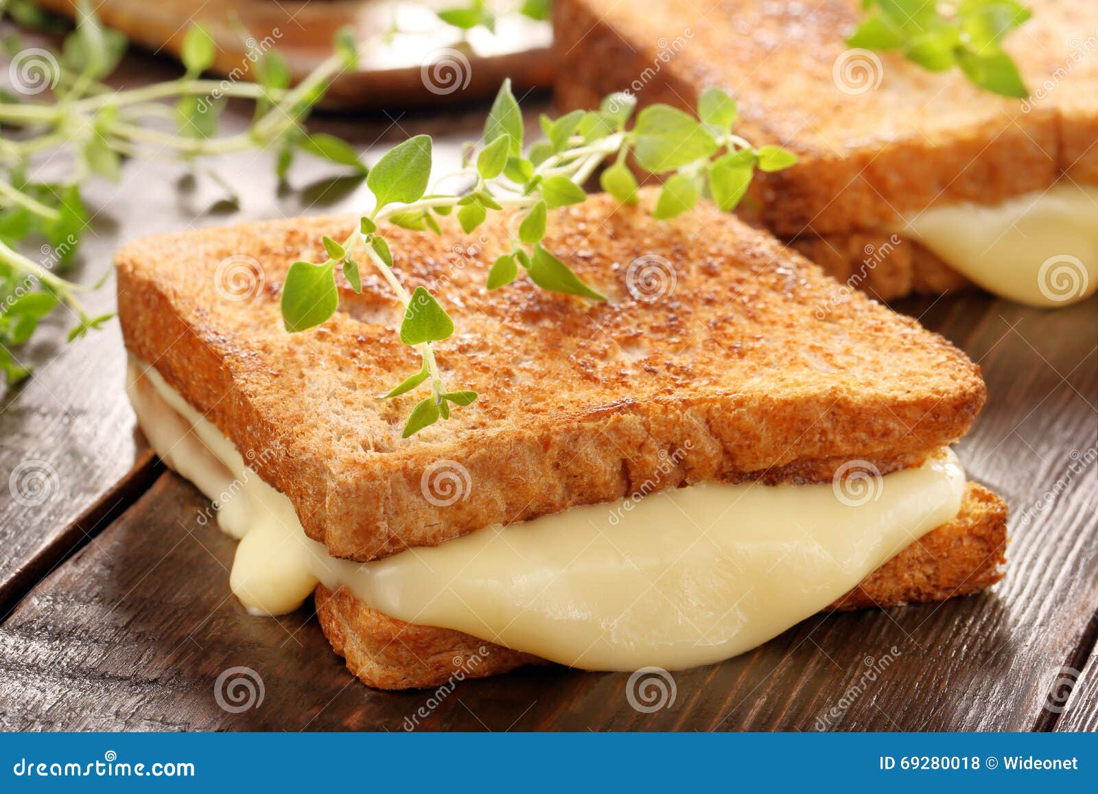 Fresh Toast with Cheese and Herbs Stock Photo - Image of white, healthy ...