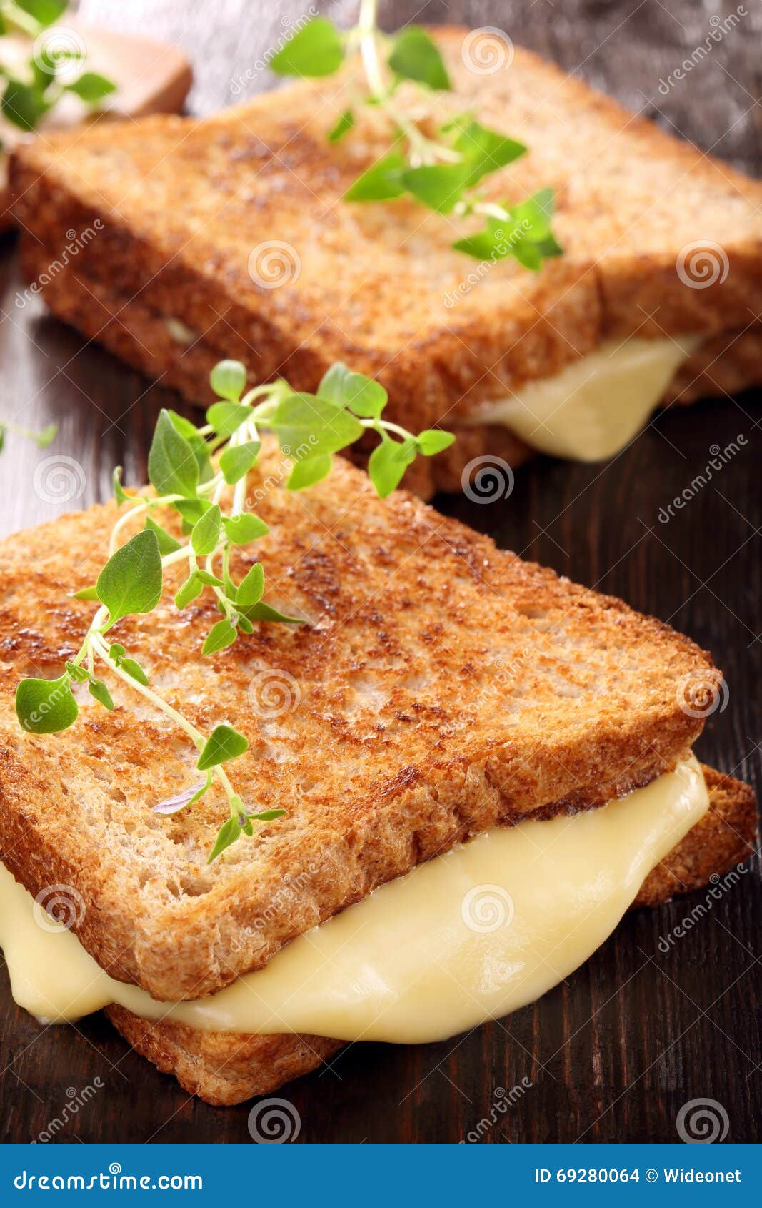 Fresh Toast with Cheese and Herbs Stock Photo - Image of burger, bread ...