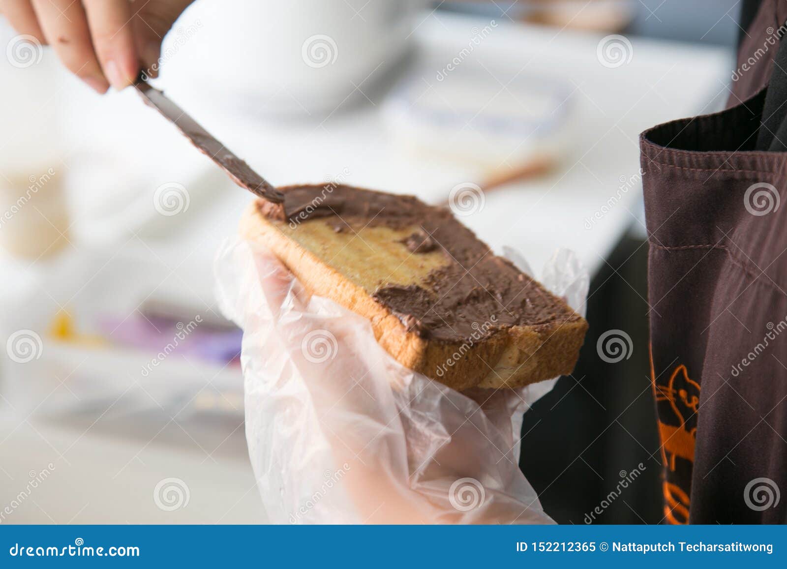 Fresh Toast with Chocolate Spread Stock Image - Image of homemade ...