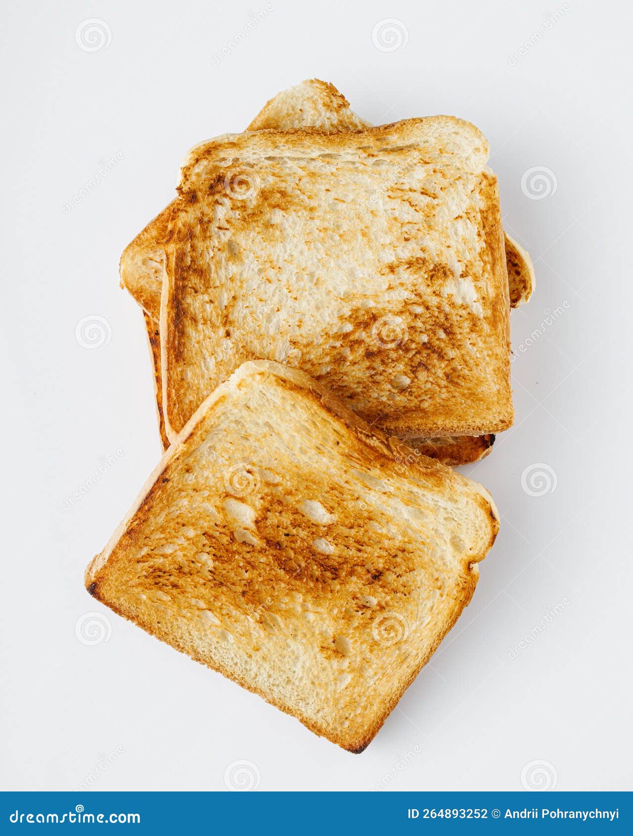Fresh Toasted Bread on a White Background Stock Photo - Image of wheat ...