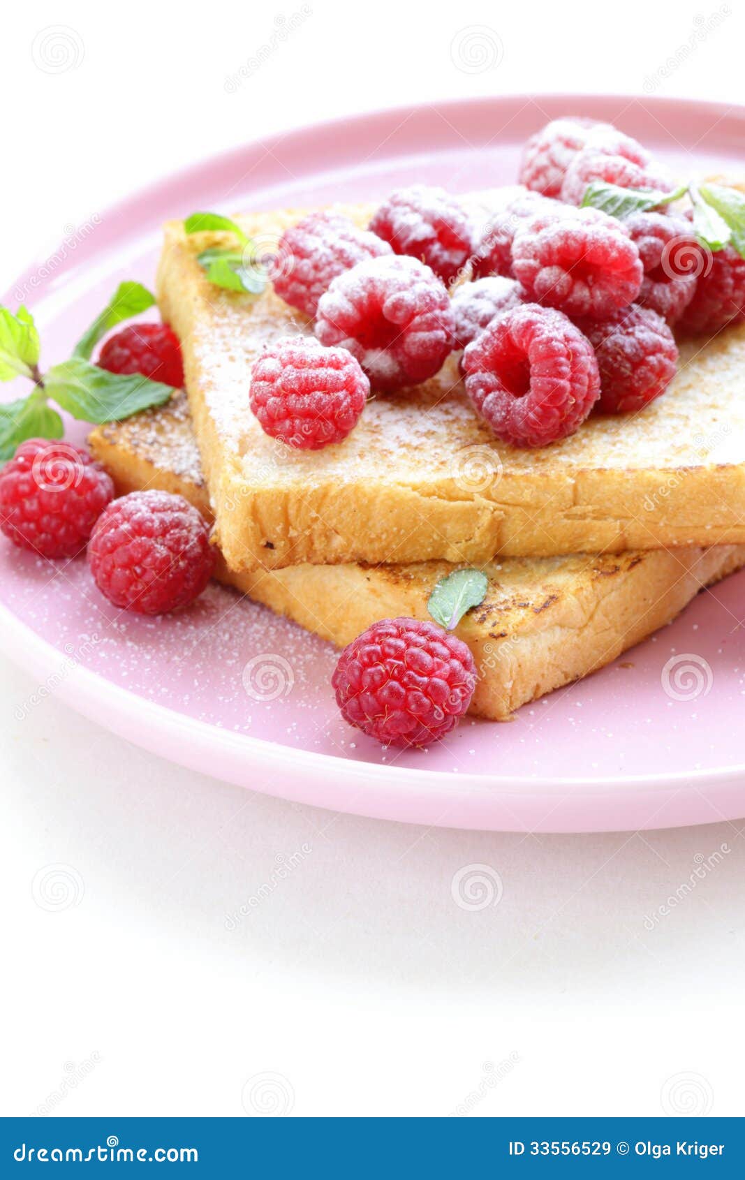 Fresh Toasted Toast with Raspberries Stock Image - Image of closeup ...