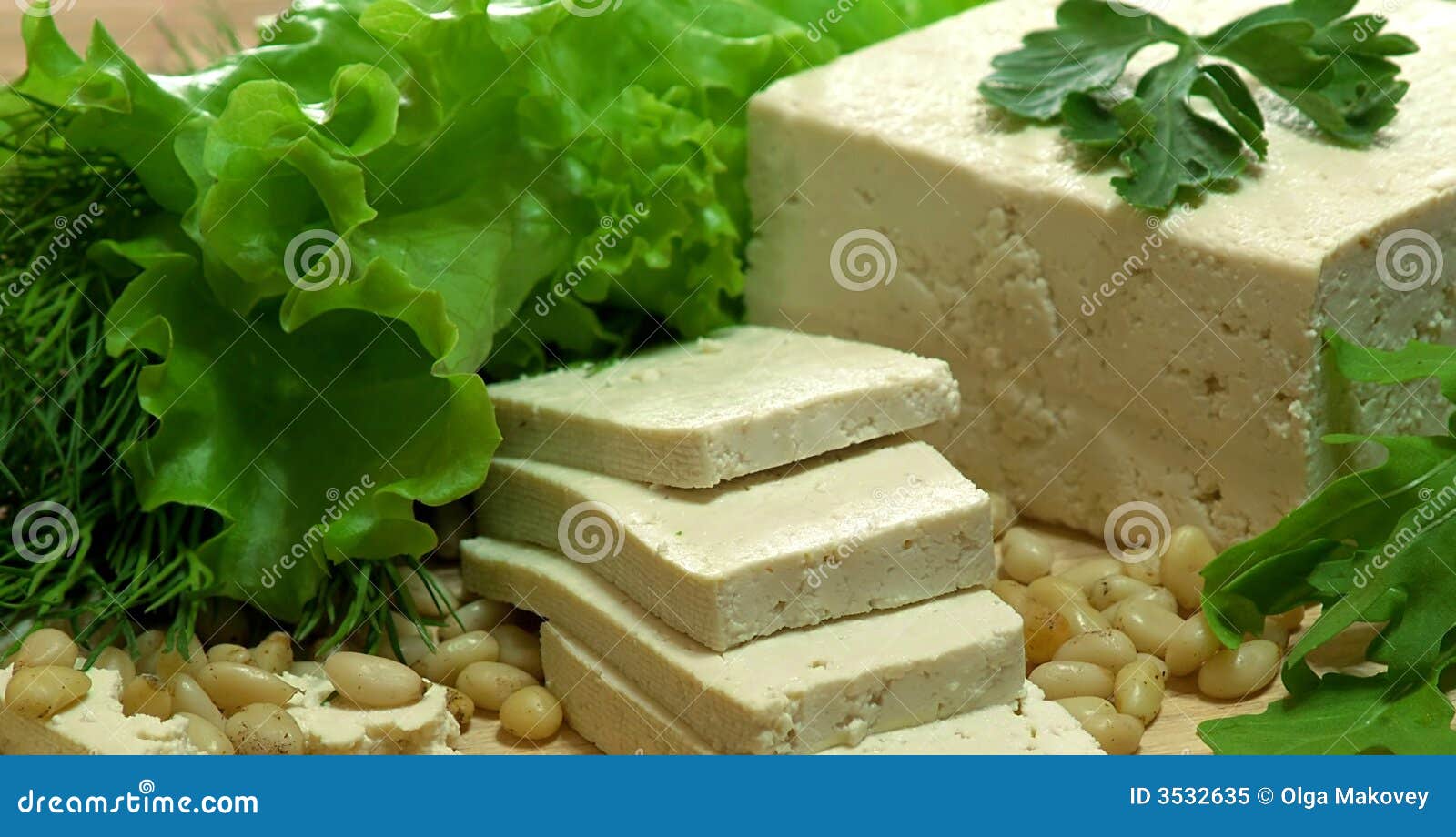 Fresh Tofu stock image. Image of fennel, piece, greenery - 3532635