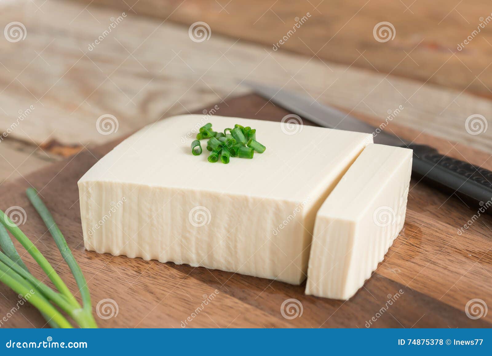 Fresh Tofu on Cutting Board. Stock Photo - Image of asia, diet: 74875378