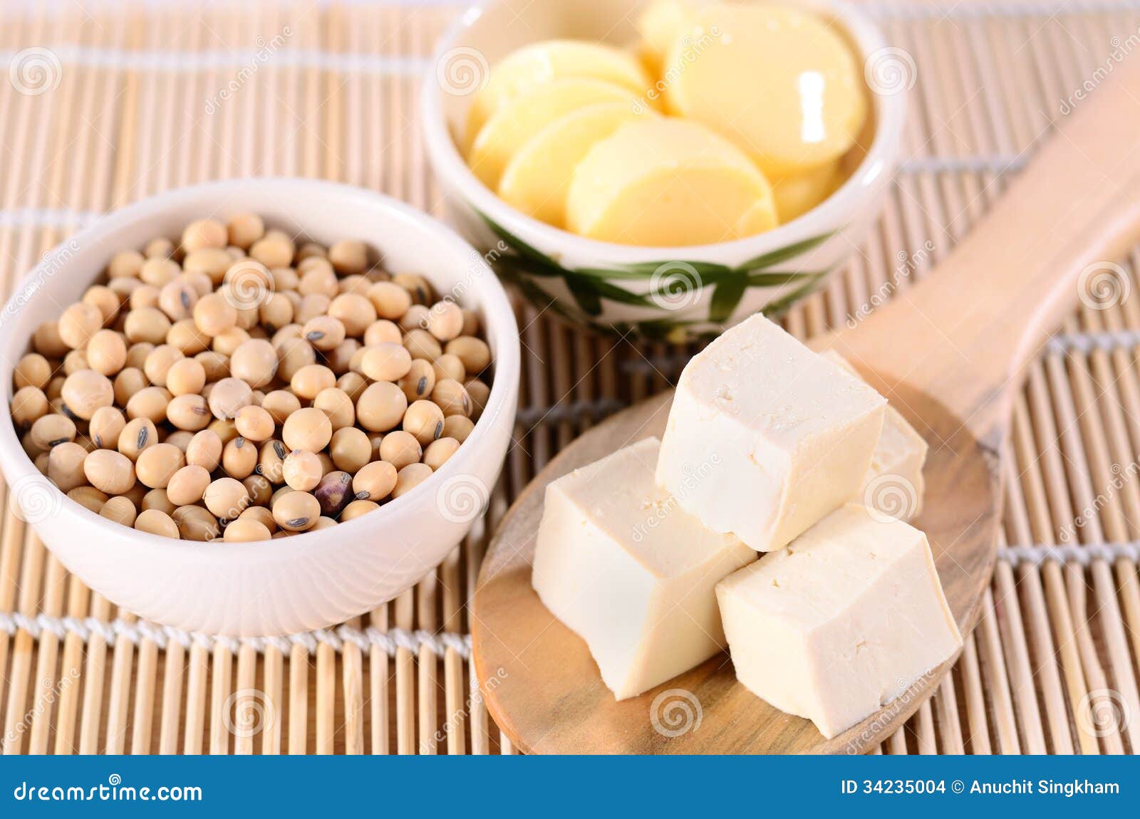 Fresh Tofu and Soybean Product Stock Photo - Image of soybean ...
