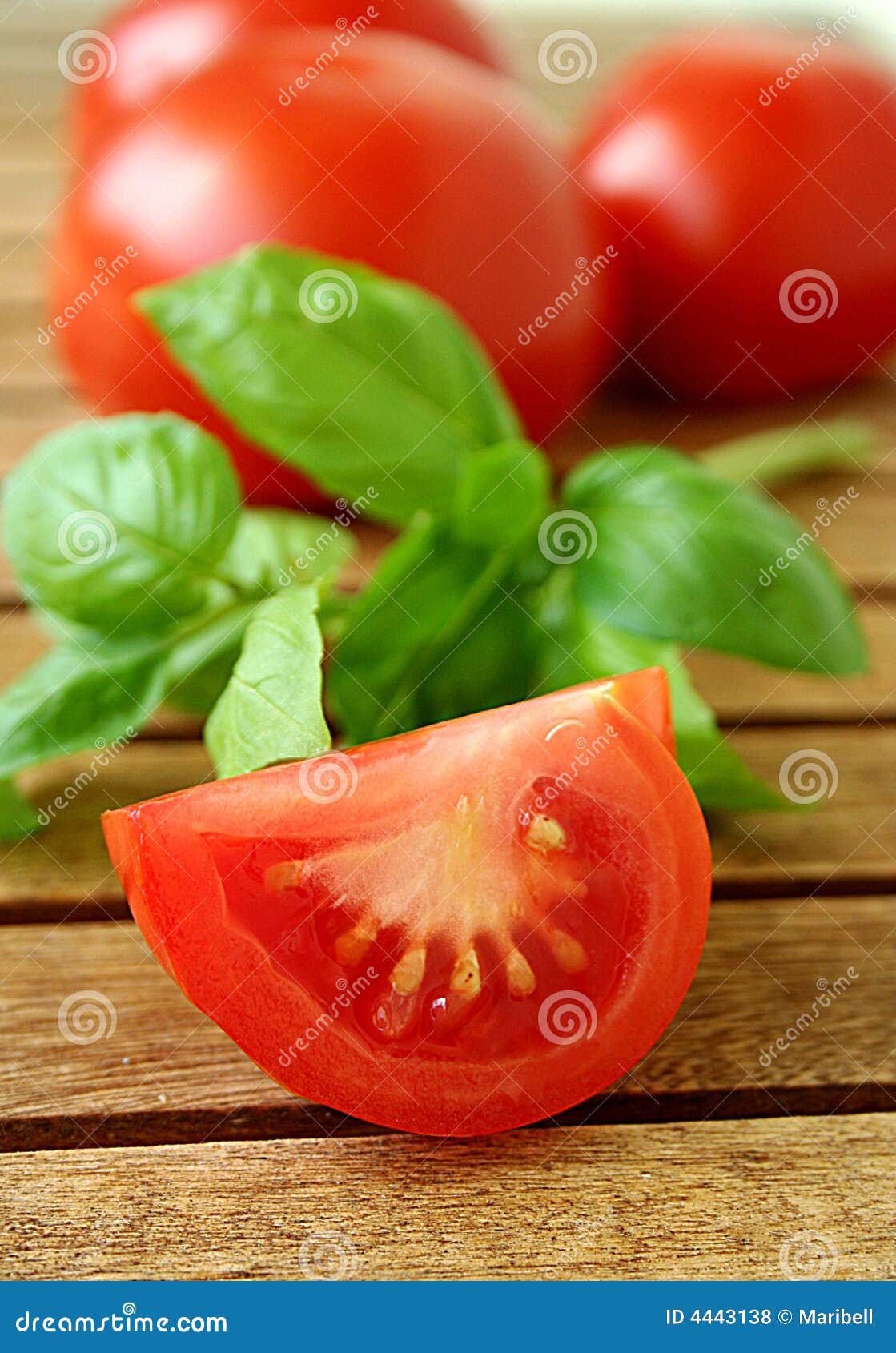 Fresh tomato and basil stock photo. Image of italian, ingredients - 4443138
