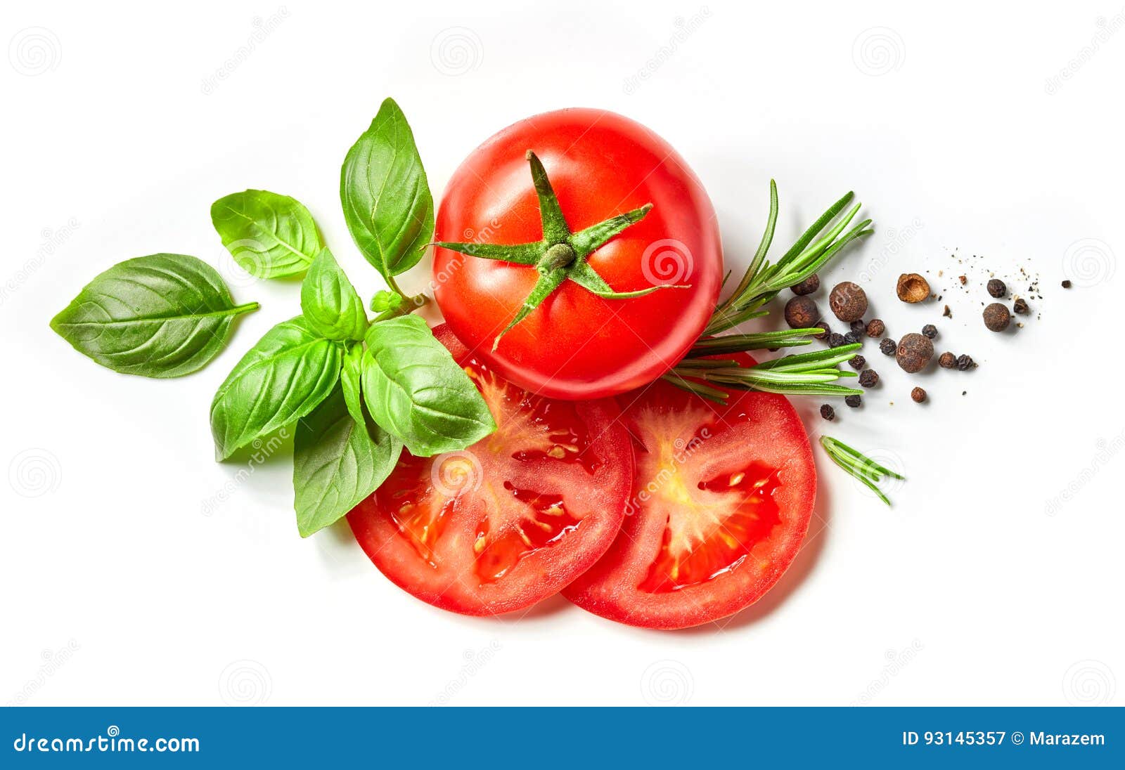 Fresh Tomato, Herbs and Spices Stock Image - Image of organic, design ...