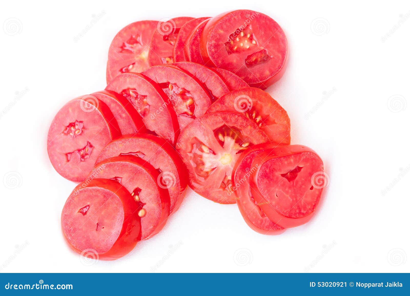 Fresh Tomato Slices Isolated on White Stock Image - Image of market ...
