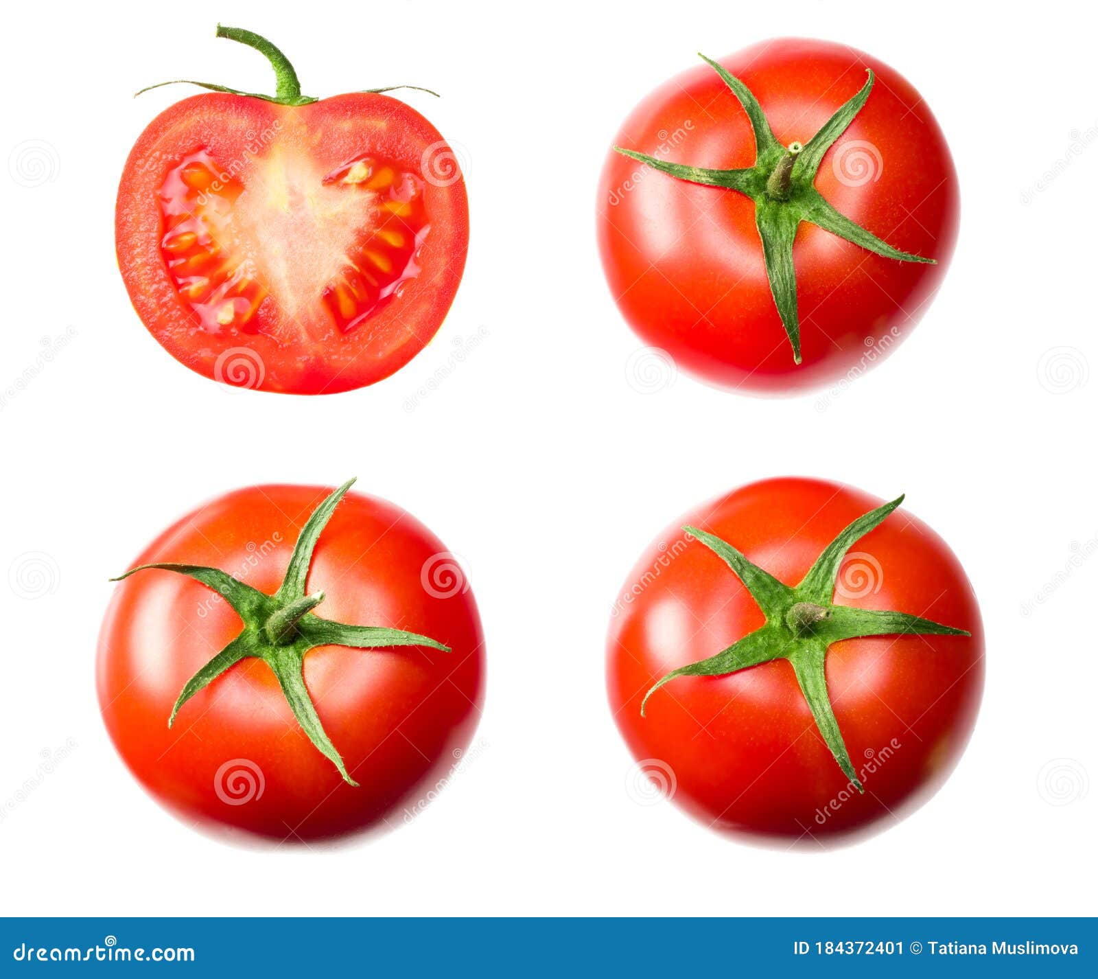 Fresh Tomato Slices Isolated on White Background. Close Up Stock Image ...