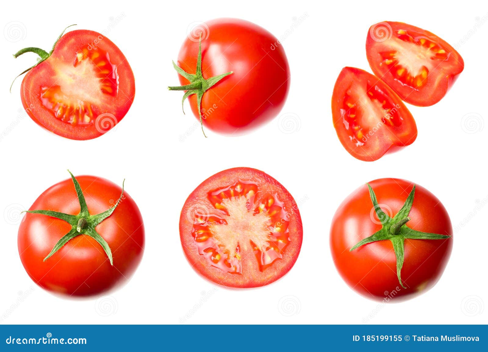 Fresh Tomato Slices Isolated on White Background. Close Up Stock Image ...