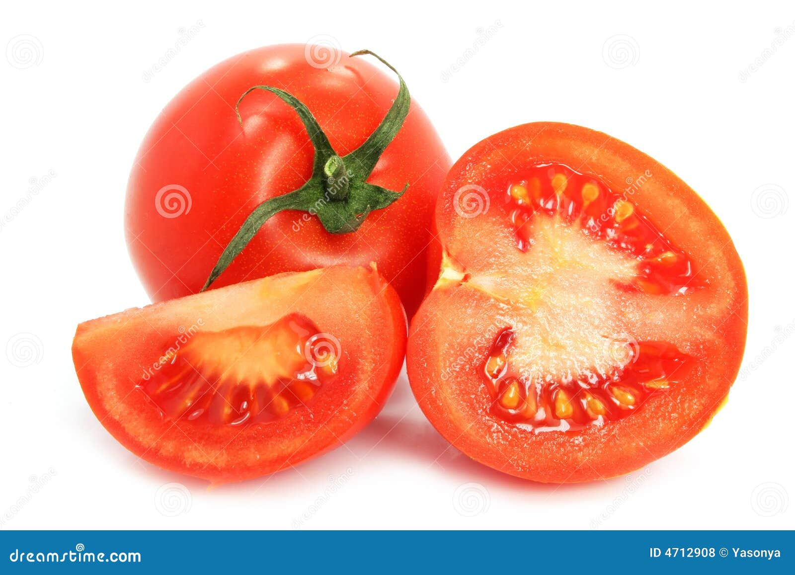 Fresh Tomatoes With Cut On White Background Stock Photo - Image: 4712908