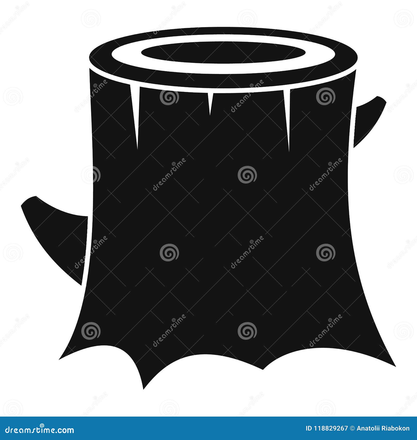 Fresh Tree Stump Icon, Simple Style Stock Vector - Illustration of ...