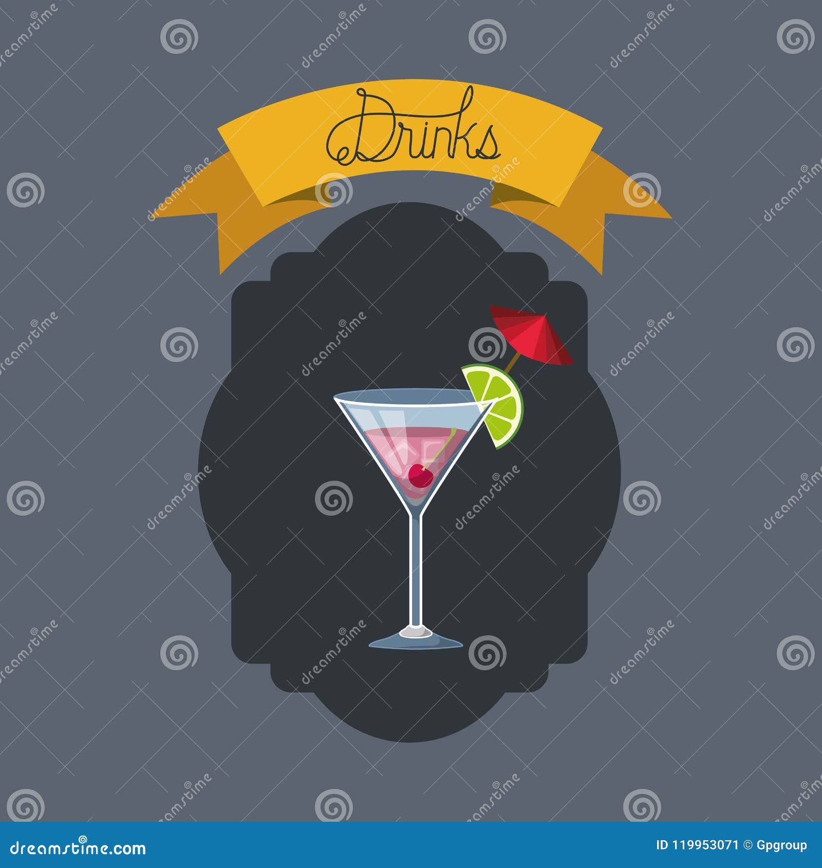 Fresh and Tropical Cocktail Frame Stock Vector - Illustration of citrus ...