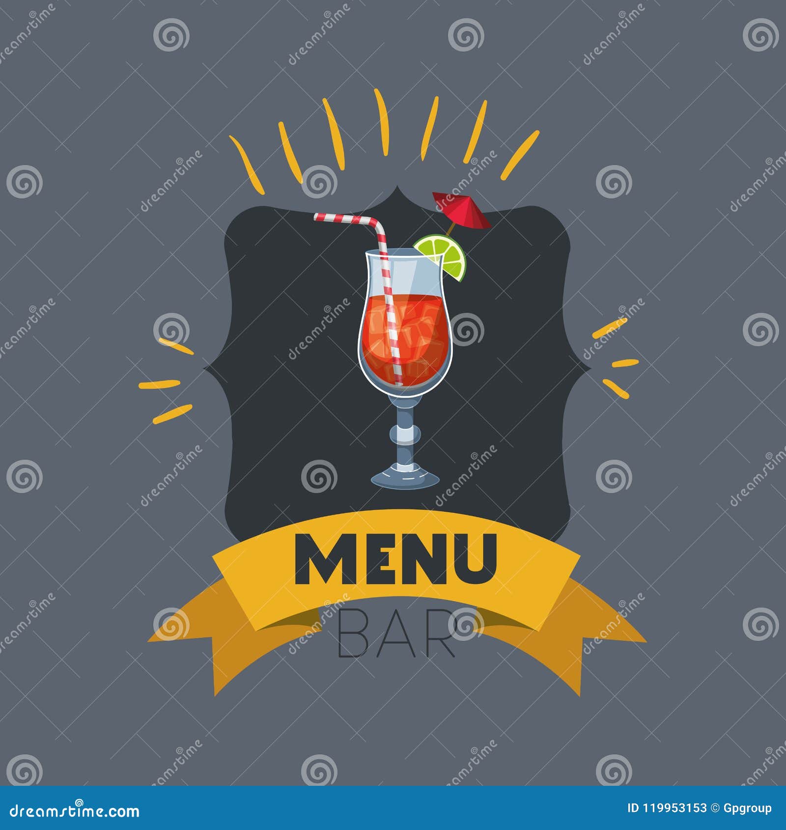 Fresh and Tropical Cocktail Frame Stock Vector - Illustration of ...