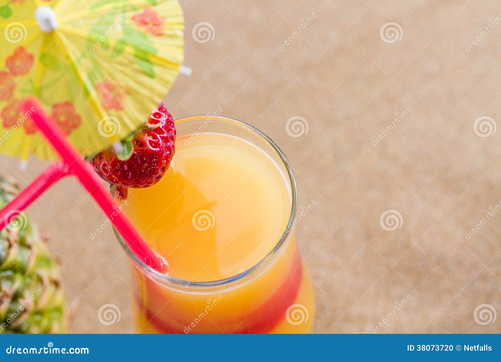 Fresh Tropical Cocktail on Sunny Beach Stock Photo - Image of exotic ...