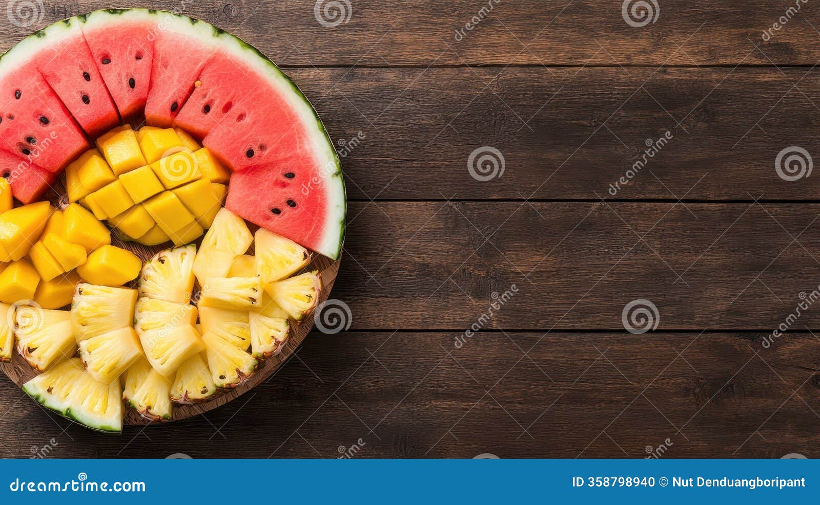 Fresh Tropical Fruit Platter Featuring Watermelon, Mango, and Pineapple ...