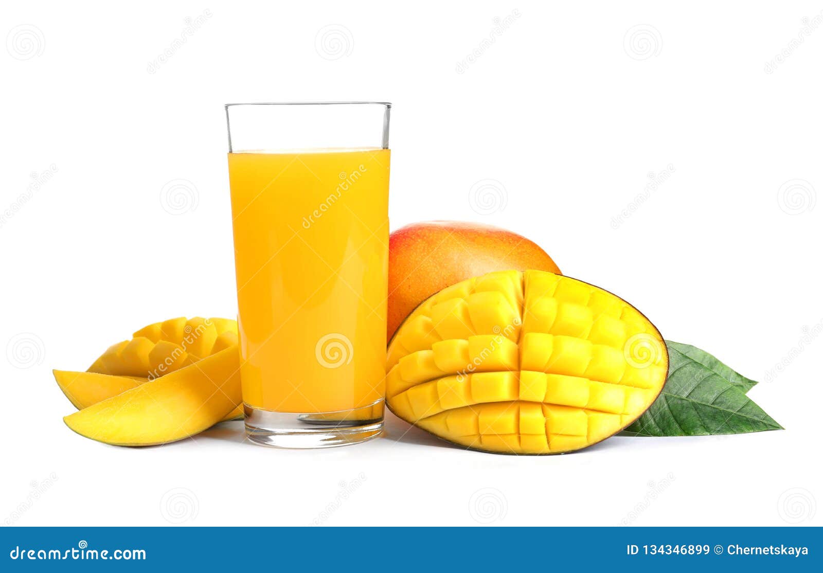 Fresh Tropical Mango Juice and Fruits, Isolated Stock Image - Image of ...