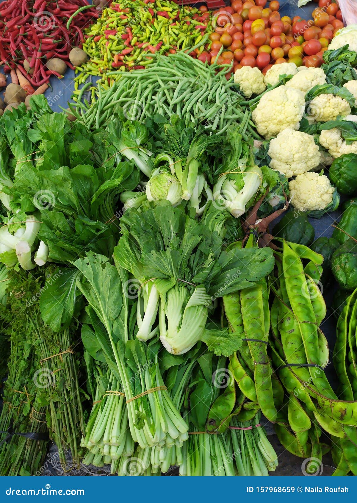 Fresh Tropical Vegetables in Traditional Markets Stock Image - Image of ...