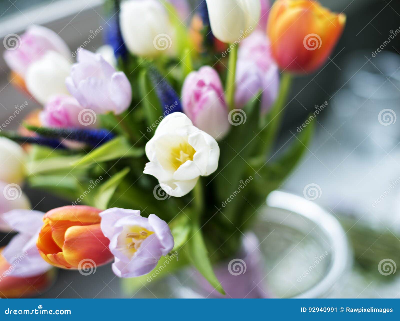 Fresh Tulips Flowers Arrangement Decorative Stock Image - Image of shop ...