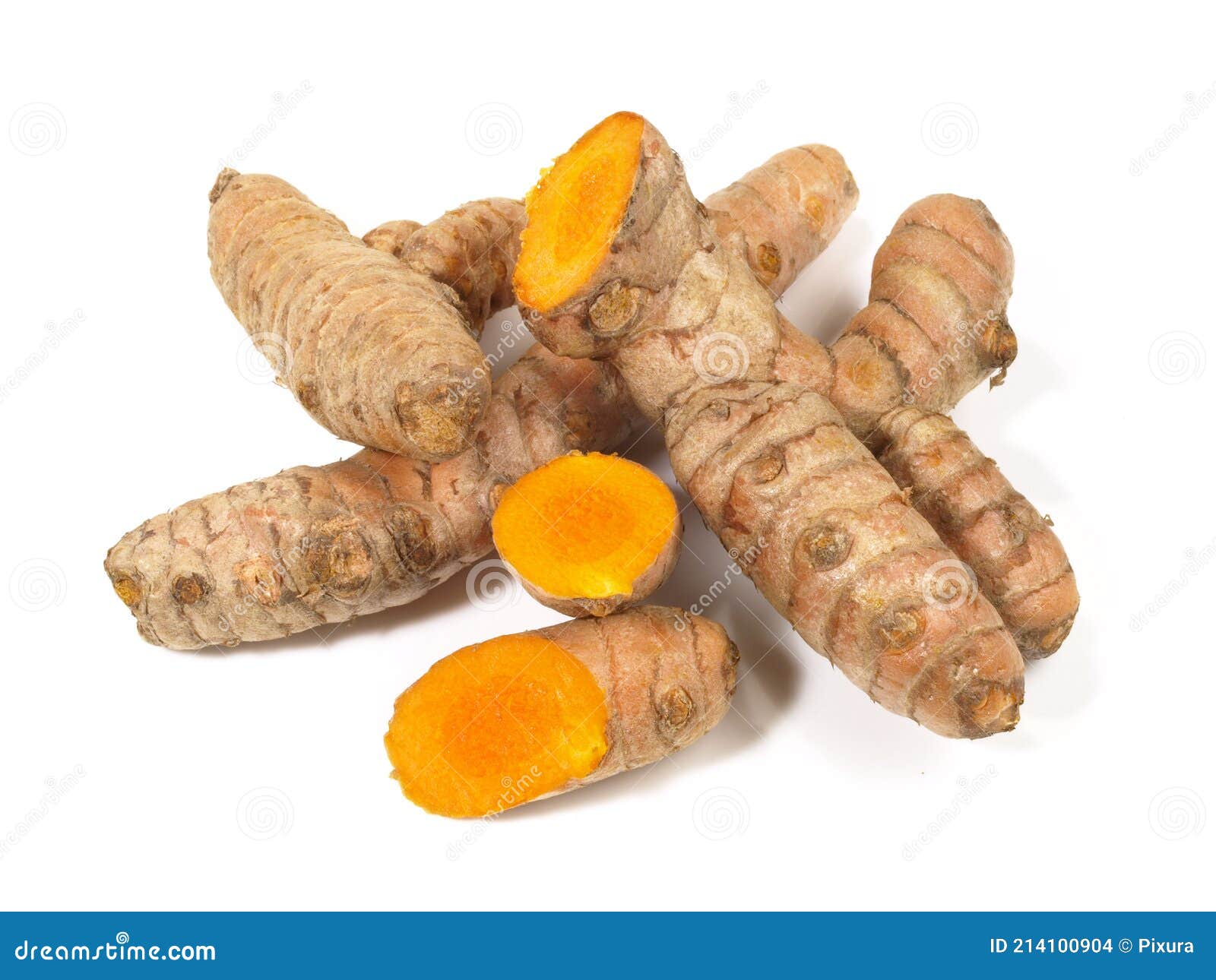 Fresh Tumeric Root on White Background - Isolated Stock Photo - Image ...
