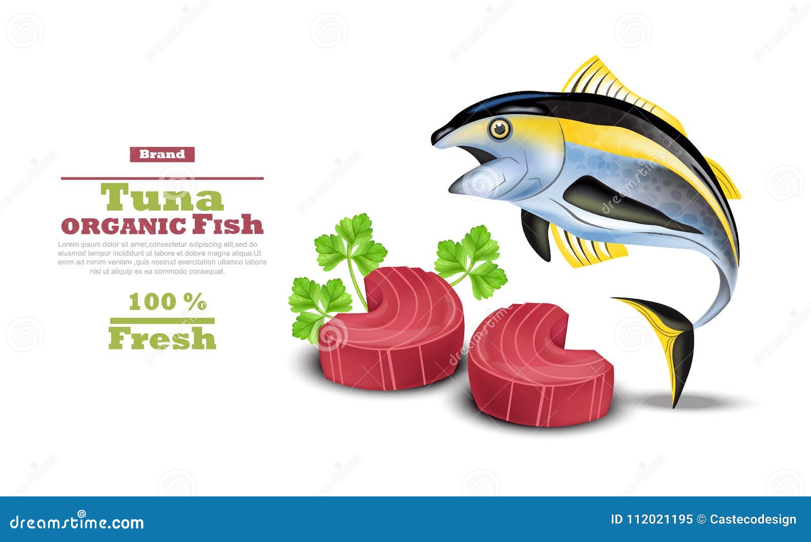 Fresh Tuna Fish Vector. Organic Tuna Steak Meat Stock Illustration ... Fresh Tuna Fish Vector. Organic Tuna Steak Meat Stock Illustration ...