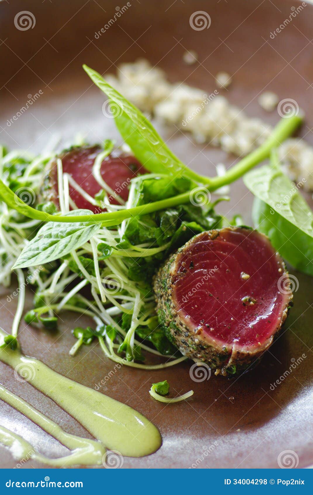 Fresh Tuna Meat Sliced on Ceramic Dish Stock Photo - Image of meal ...