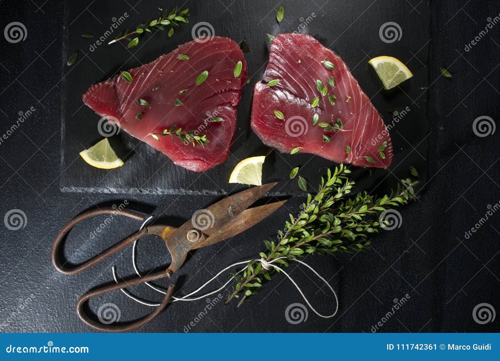 Fresh tuna slice stock image. Image of fish, fresh, ingredient - 111742361