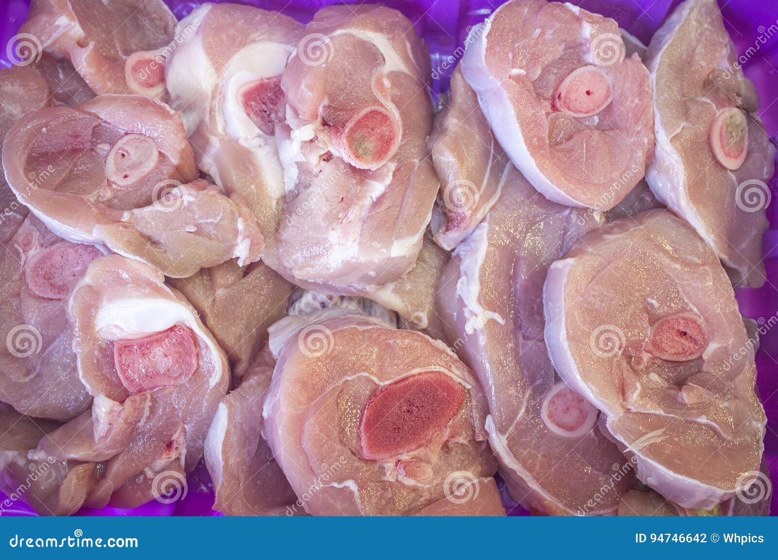 Fresh Turkey Chops Thigh on a Foam Meat Tray Stock Photo - Image of ...