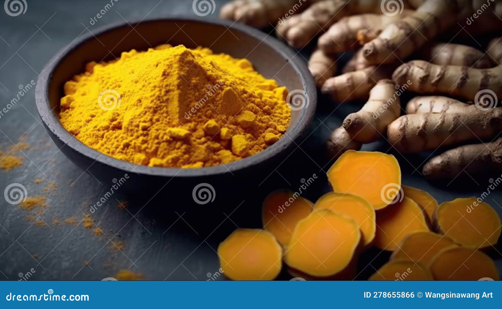 Fresh Turmeric, Curcuma, Tumeric Roots, AI Generated Image Stock ...