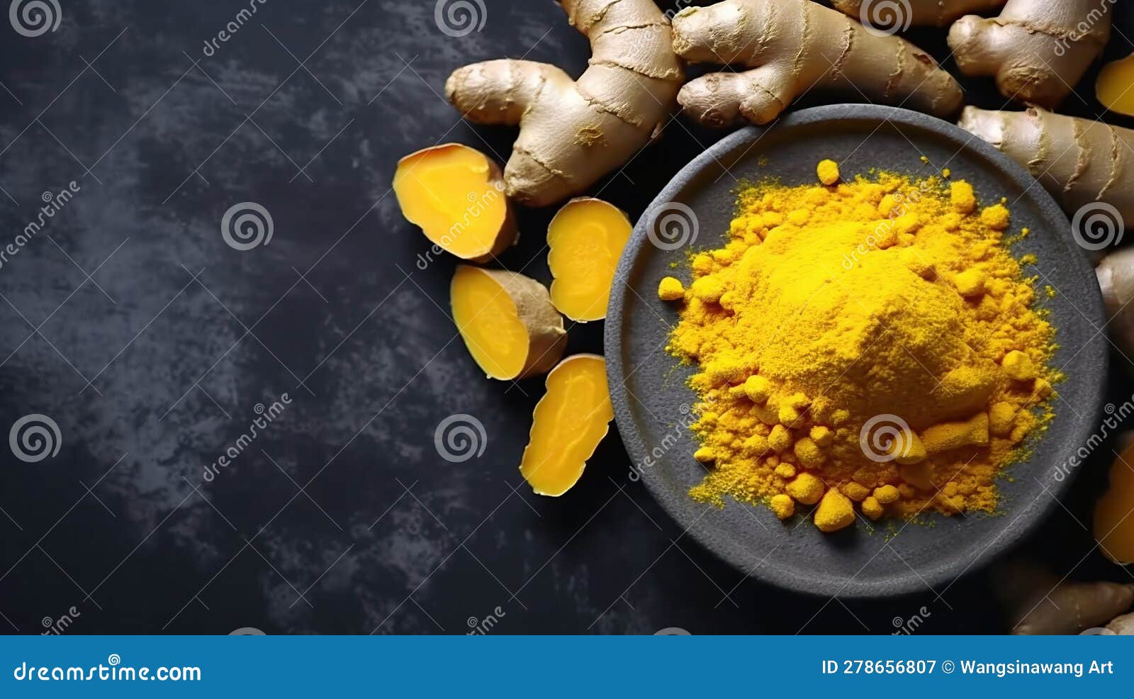 Fresh Turmeric, Curcuma, Tumeric Roots, AI Generated Image Stock ...