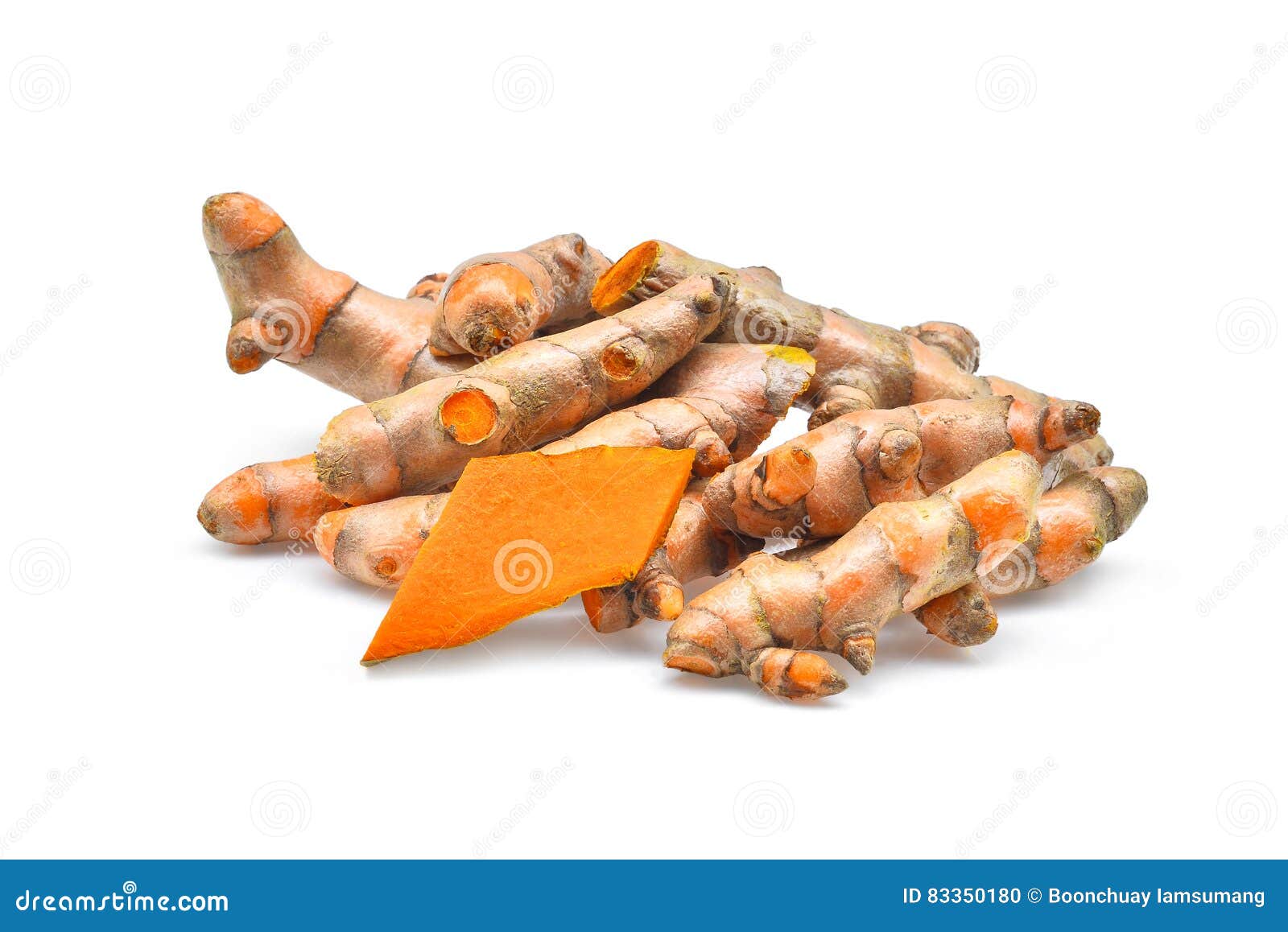 Fresh Turmeric Roots Isolated on White Background Stock Photo - Image ...