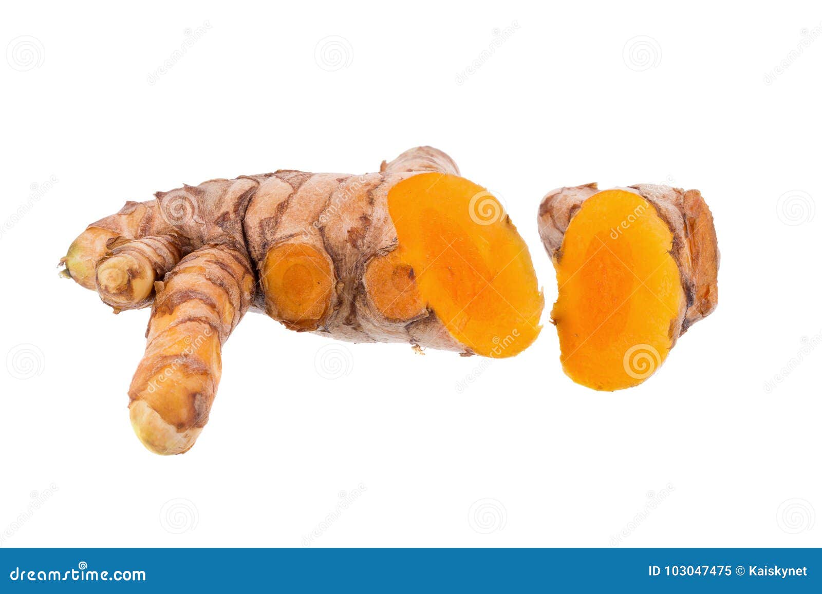 Fresh Turmeric Slices Isolated on White Background Stock Image - Image ...