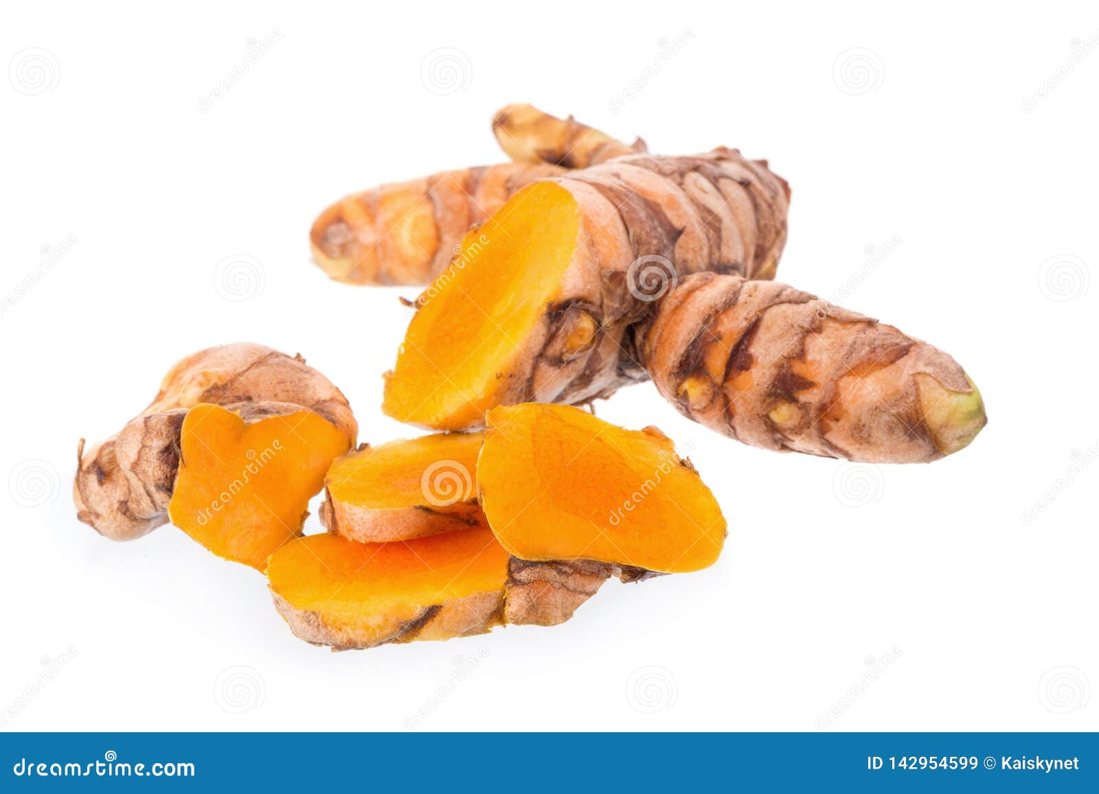 Fresh Turmeric Slices Isolated on White Background Stock Image - Image ...