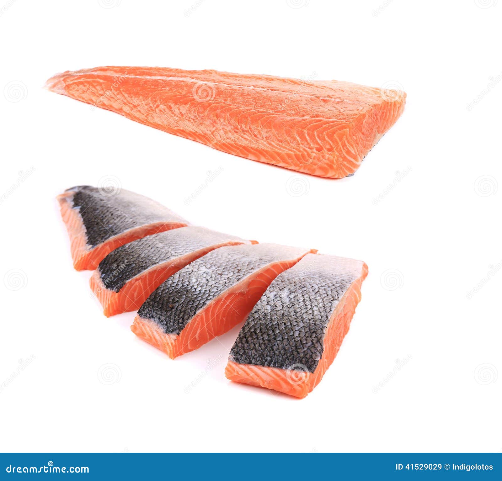 Fresh Uncooked Red Fish Fillet and Slices. Stock Image - Image of cook ...