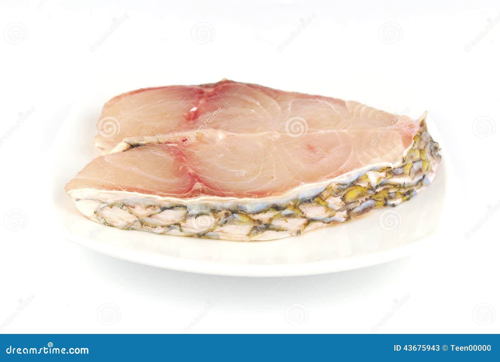 Fresh Uncooked Red Fish Meat Fillet on White Stock Image - Image of ...