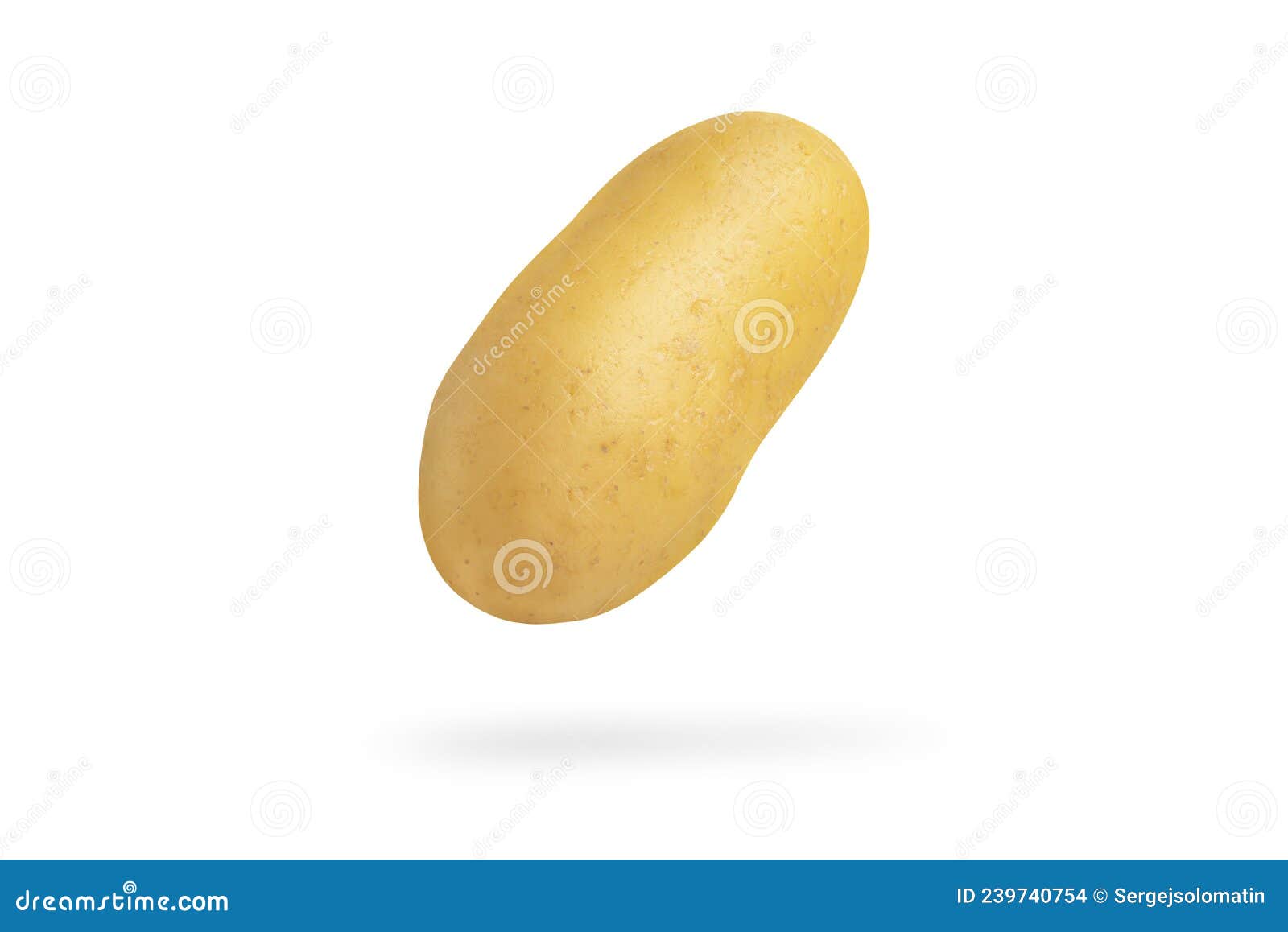 Fresh Unpeeled Potatoes, Isolated on White Background. Flying Potatoes ...