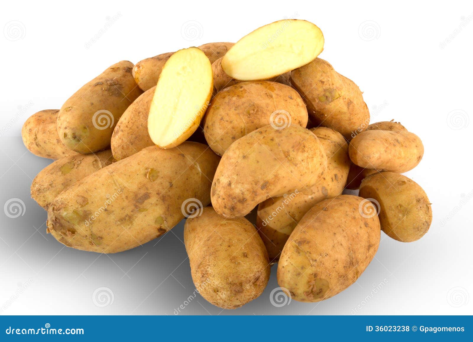 Fresh unwashed potatoes stock photo. Image of white, pile - 36023238