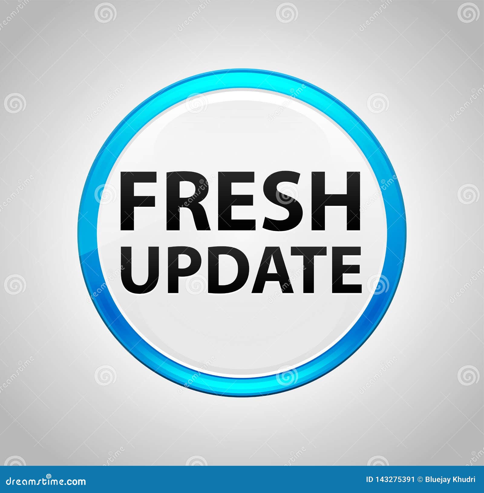 Fresh Update Round Blue Push Button Stock Illustration - Illustration ...
