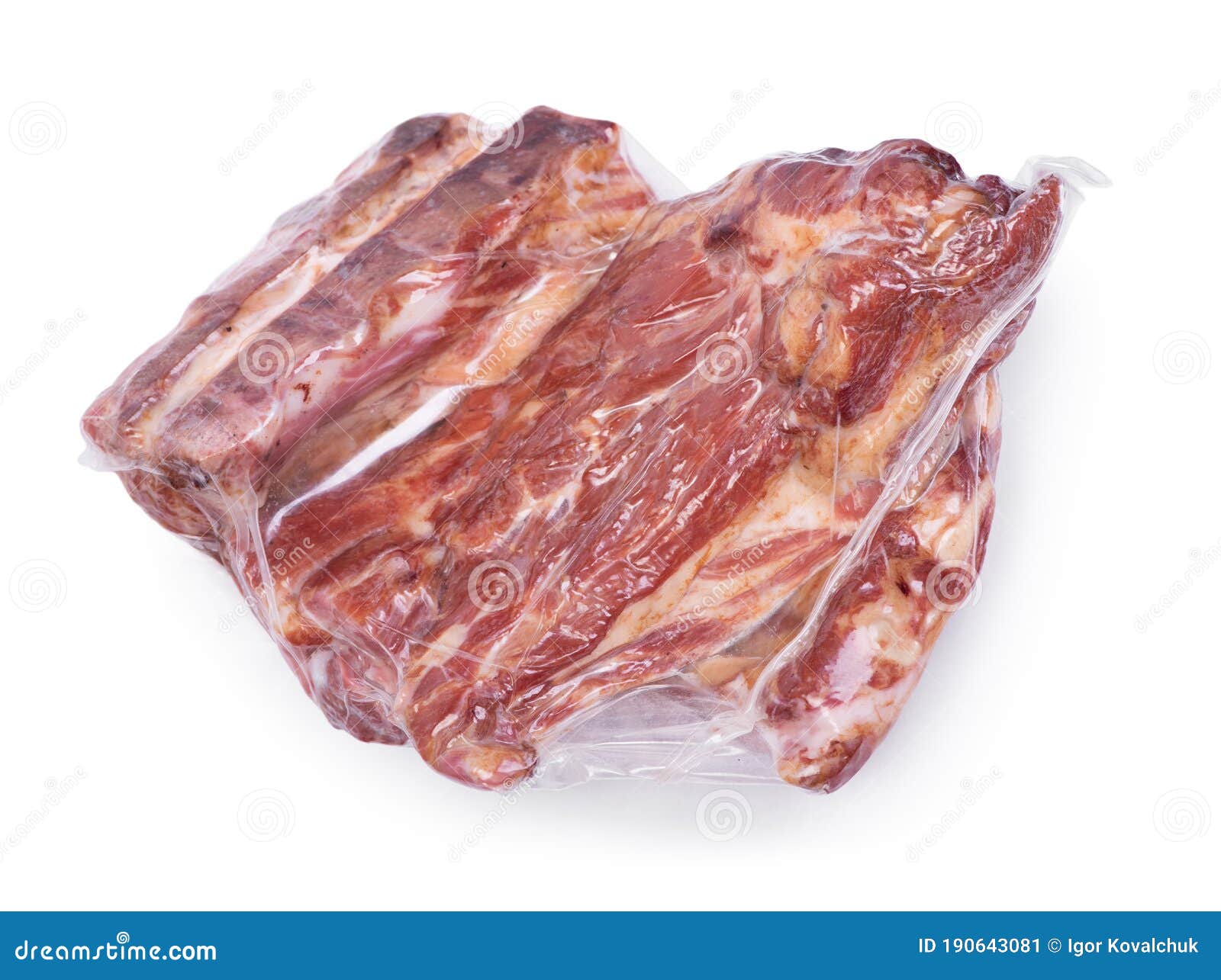Fresh vacuum packed meat stock image. Image of pink - 190643081