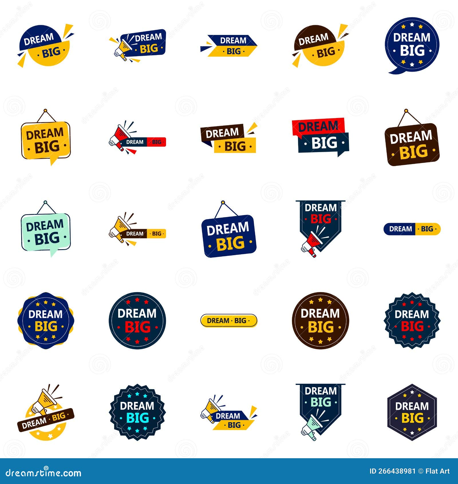 25 Fresh Vector Elements for a Mindset of Success Dream Big Stock ...
